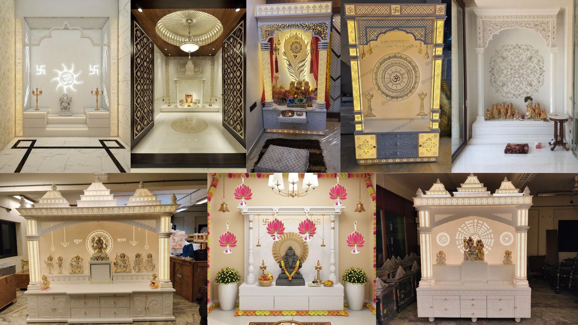 Stylish Corian Mandir and Temple Creations
