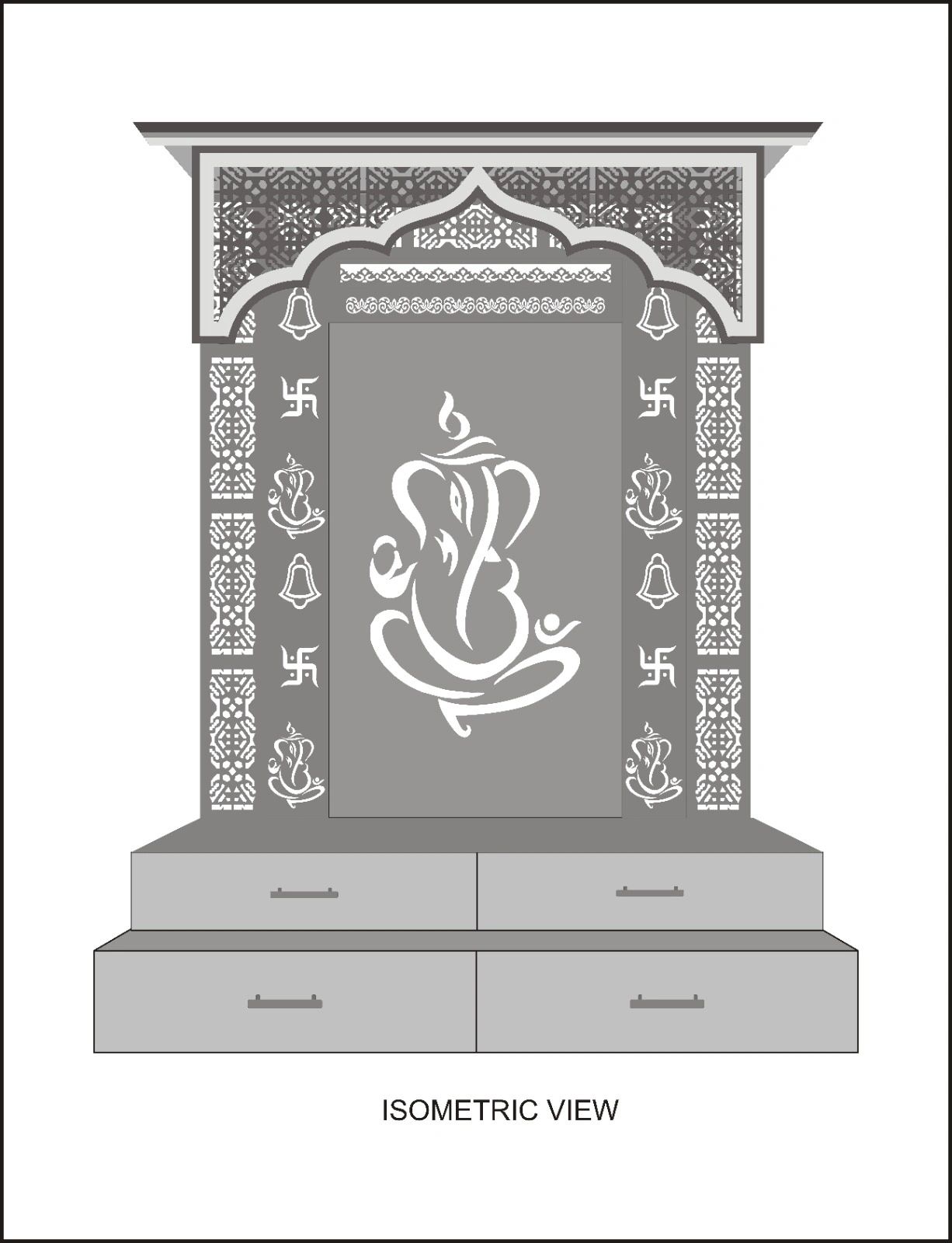 CORIAN MANDIR DESINGN 2D-3D - CORIAN MANDIR