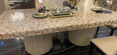 Om Art and Craft - Marble Dining Table, Marble Dining