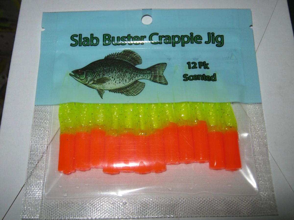 Slab Buster Crappie Jigs 2 inch orange chart silver