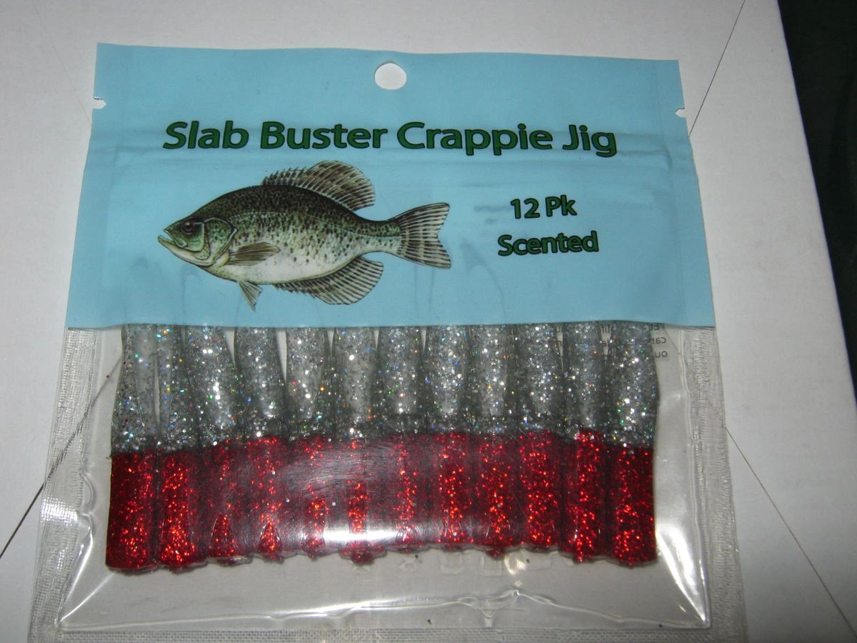 Slab Buster Crappie Jigs 2 inch pumpkin red and silver glitter