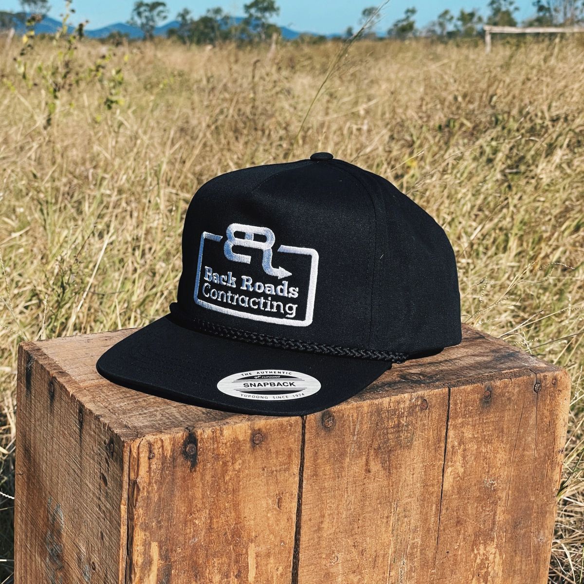 Back Roads Contracting Black Cord Cap