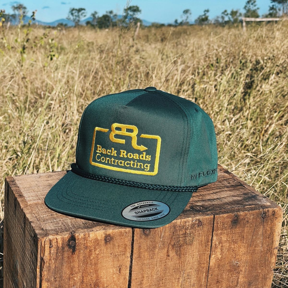 Back Roads Contracting Yellow & Green Cord Cap