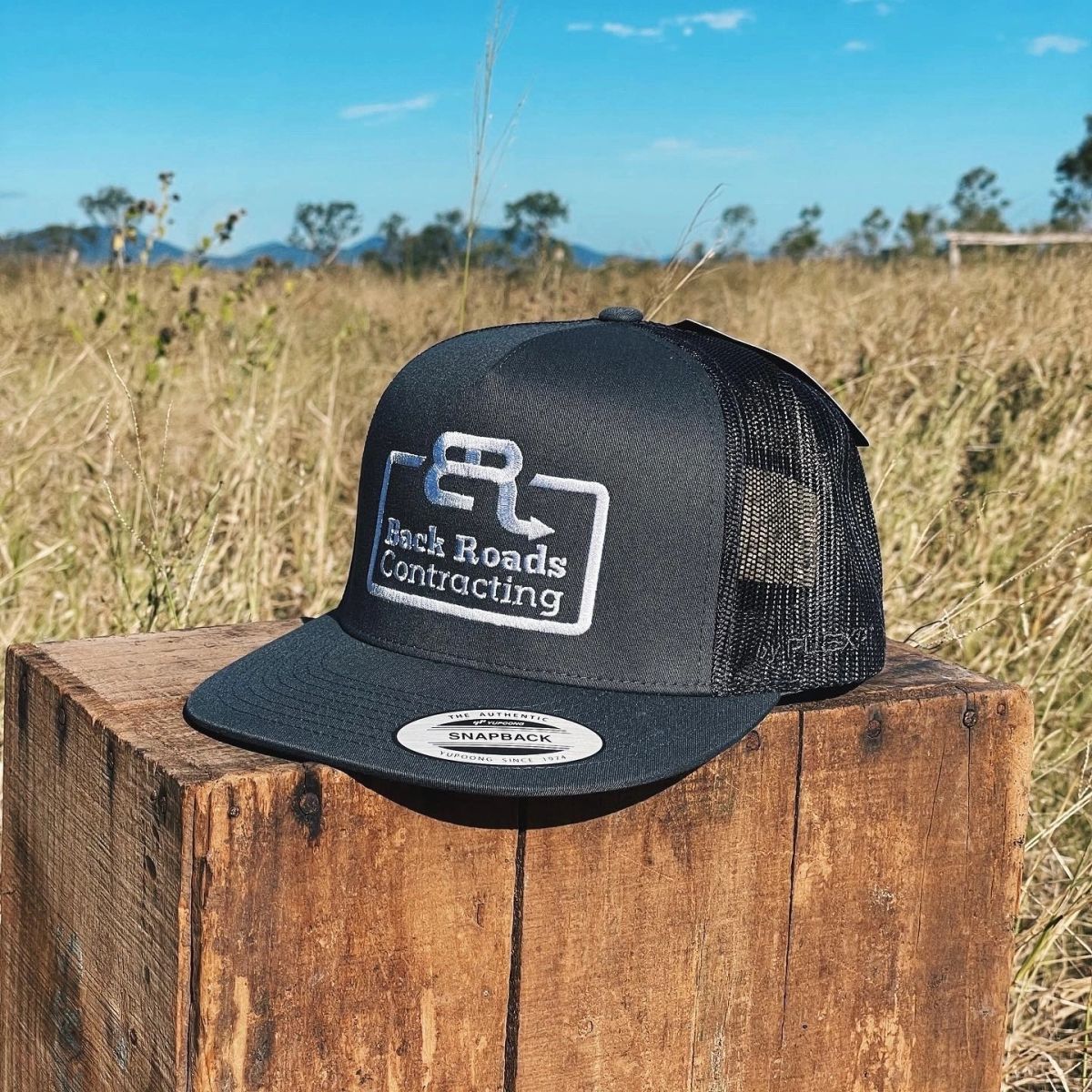 Back Roads Contracting Charcoal Mesh Cap