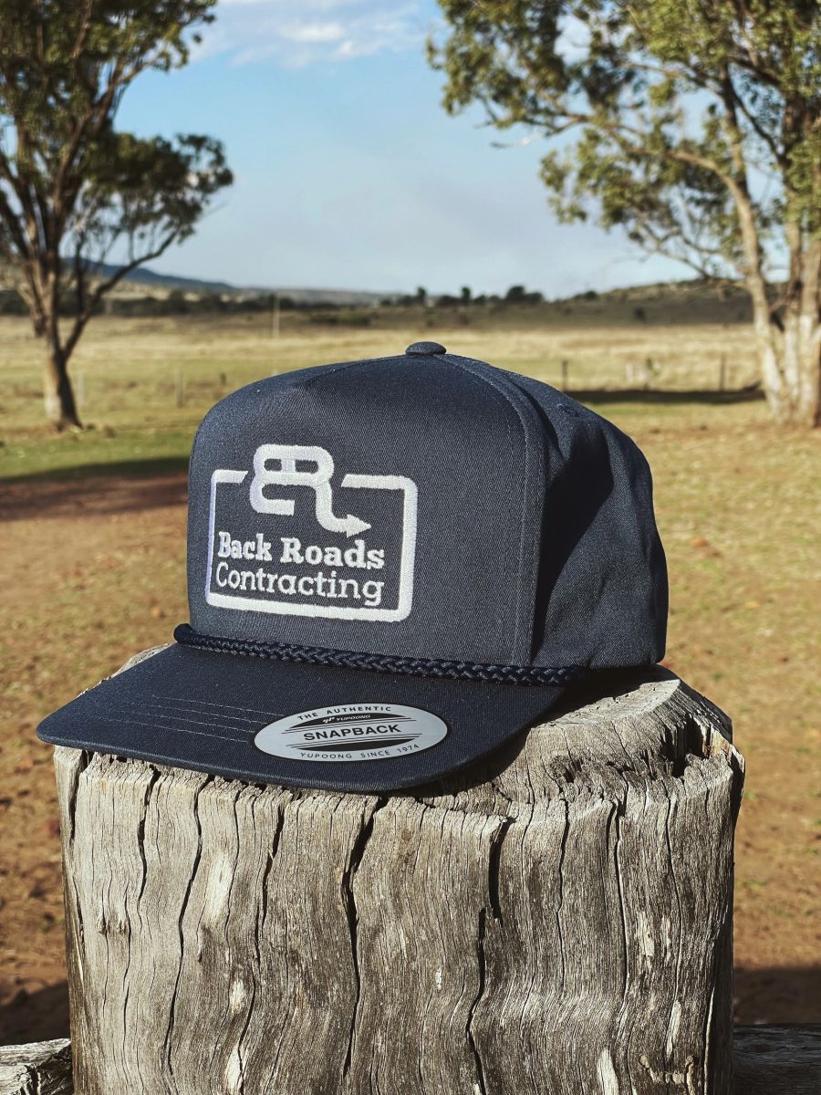 Back Roads Contracting Navy & White Cord Cap