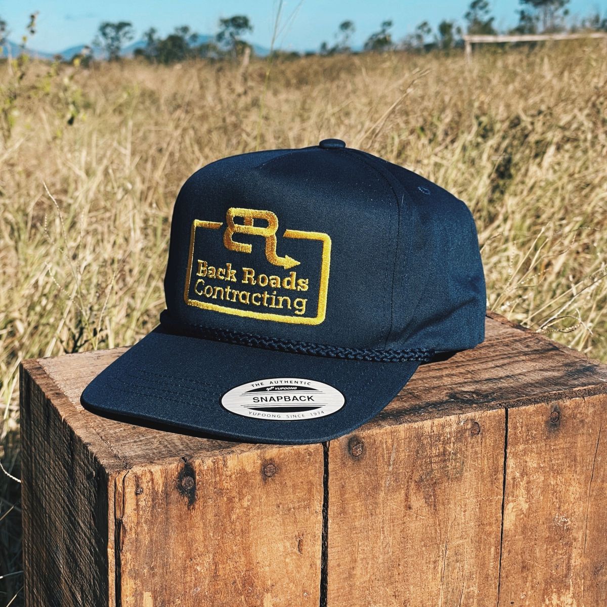 Back Roads Contracting Navy & Yellow Cord Cap