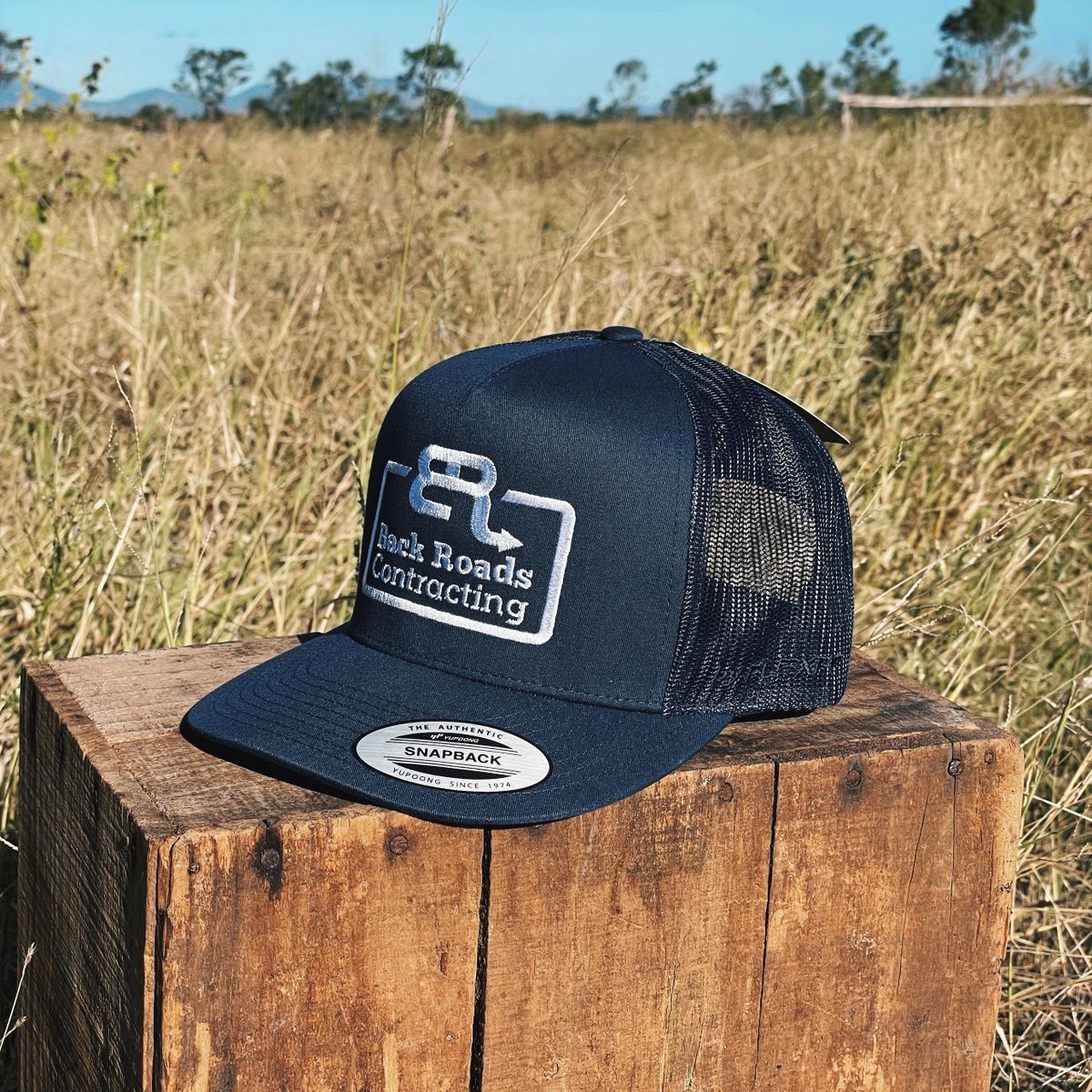 Back Roads Contracting Navy Mesh Cap