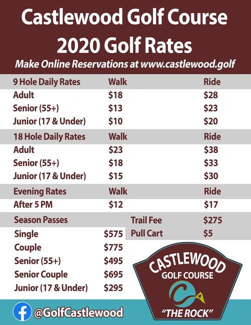 Rates | Castlewood Golf | "The Rock"