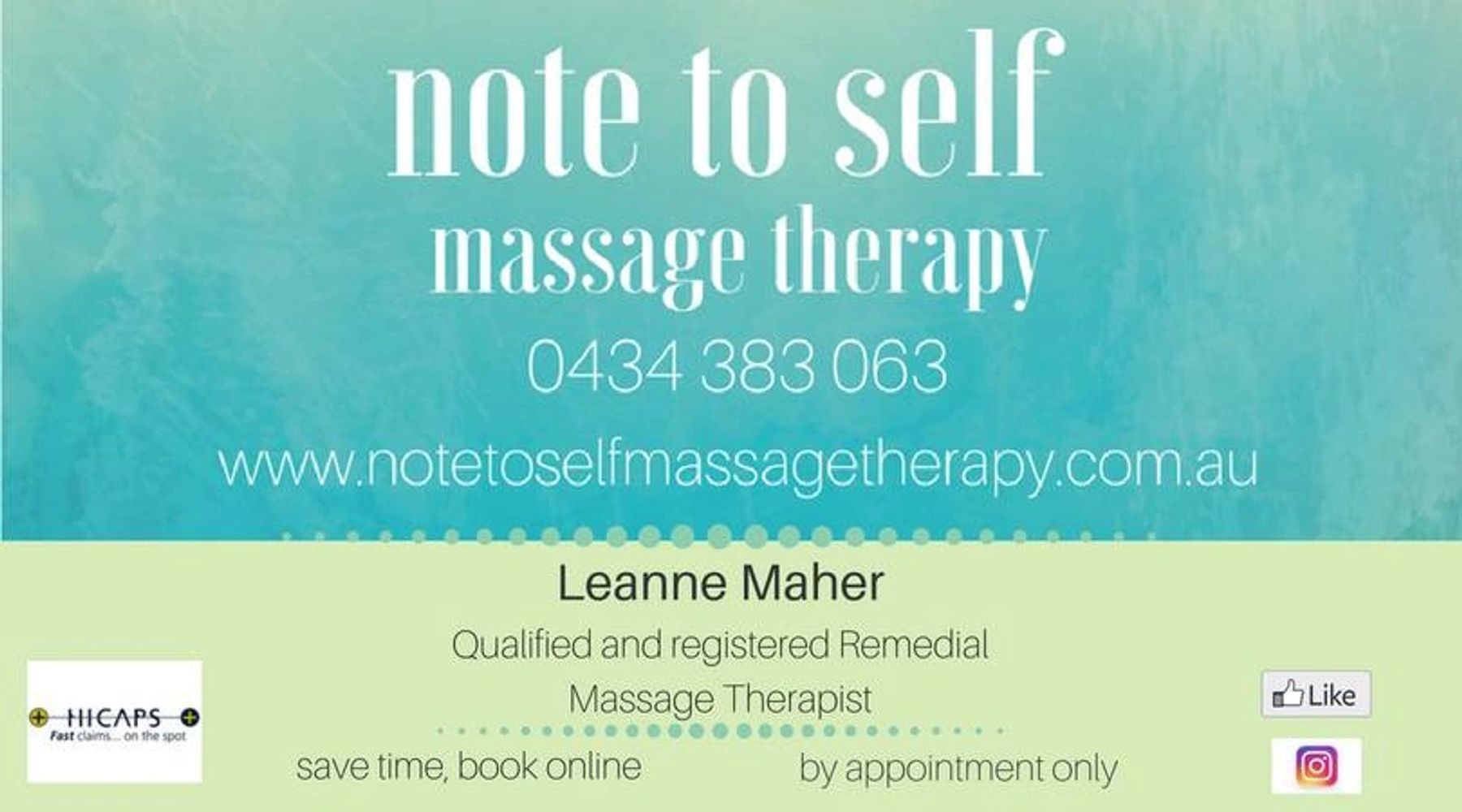 note to self massage therapy