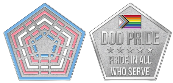 Transgender Pride Coin with Progress Pride Flag