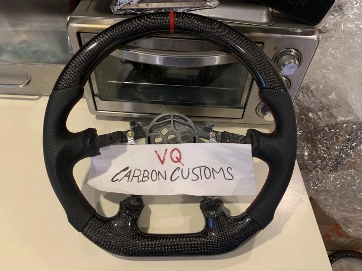 IN STOCK - c5 corvette black leather red stitch carbon fiber steering wheel