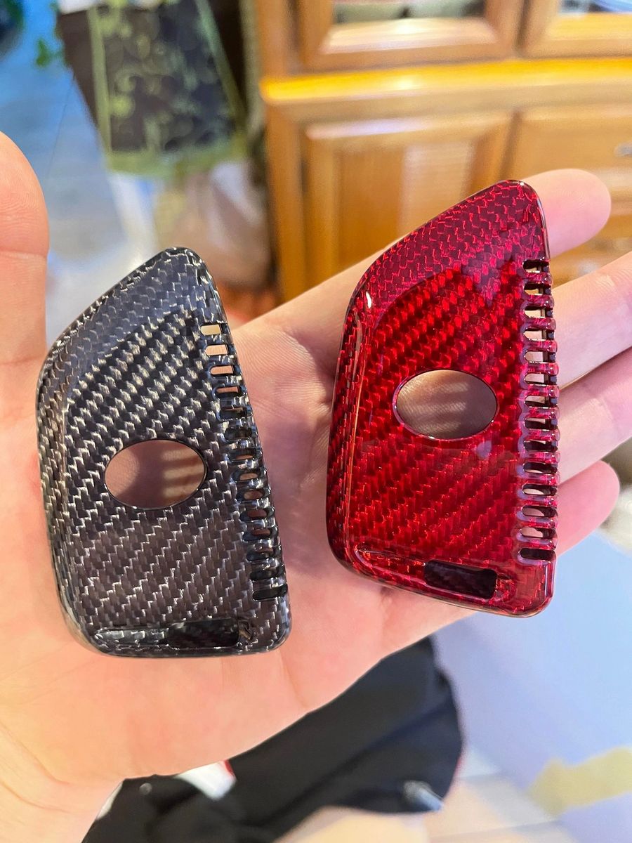 2020+ a90 toyota supra - red or black key fob cover - REAL carbon fiber