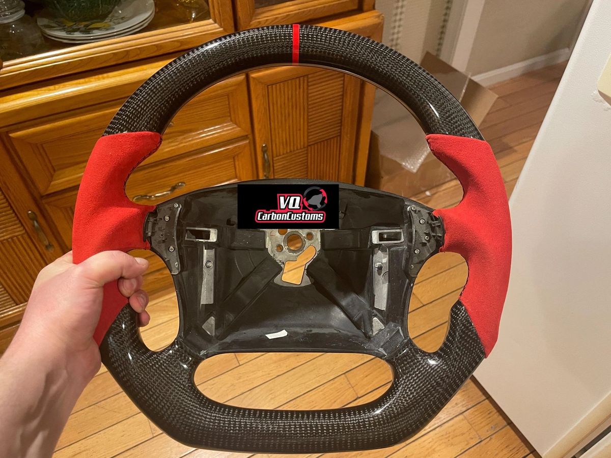 IN STOCK - c4 corvette - red alcantara - carbon fiber steering wheel