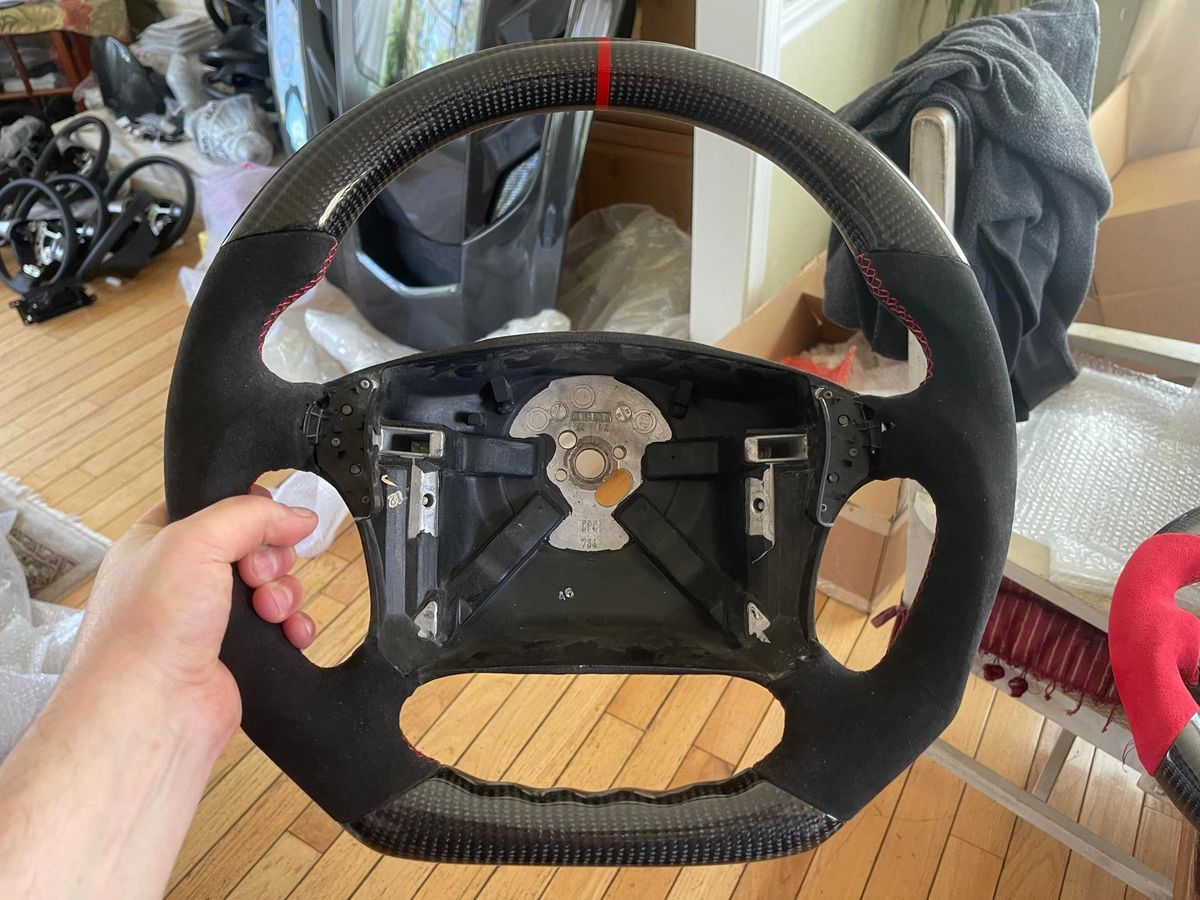 IN STOCK - c4 corvette - black alcantara - carbon fiber steering wheel