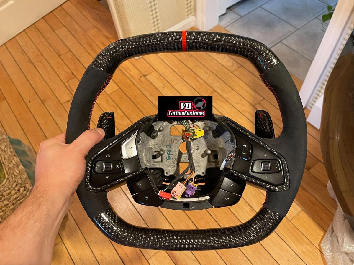 IN STOCK - 2020+ c8 corvette - black alcantara - carbon fiber steering ...