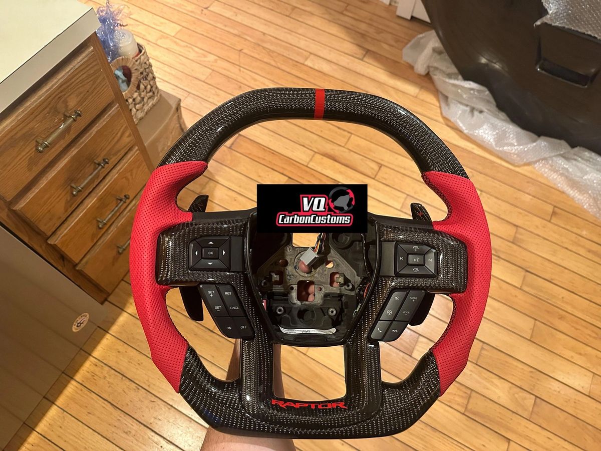 IN STOCK - 2017 - 2020 f150 raptor - red leather - flat top carbon ...