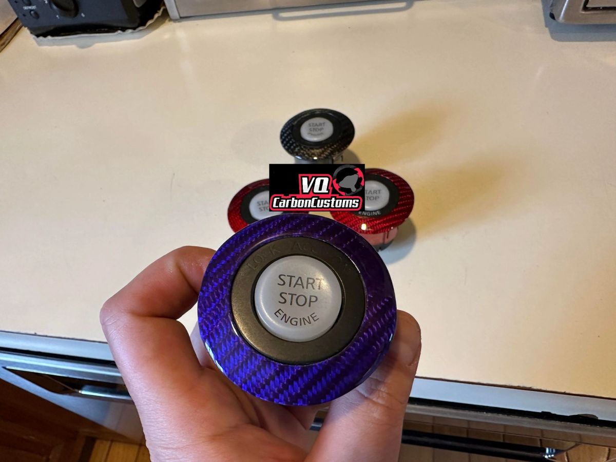 IN STOCK - nissan 370z - purple carbon - OEM carbon fiber push start button