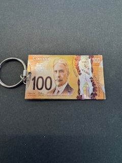 Canadian 100 Dollar Bill Keychain