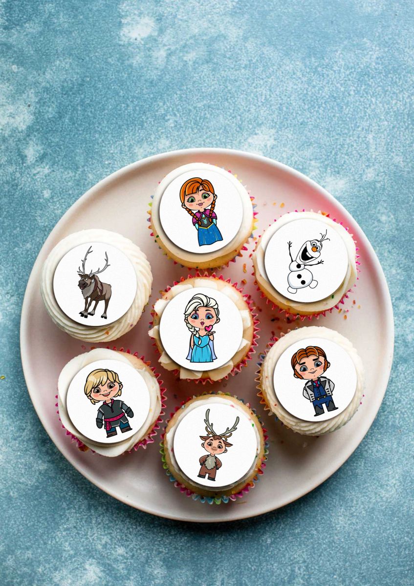 Frozen Themed Edible Cupcake Toppers