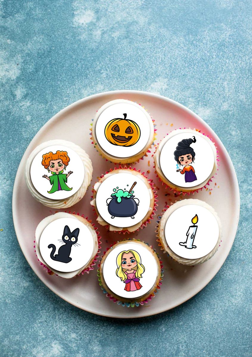 Witches Halloween Edible Cupcake Toppers