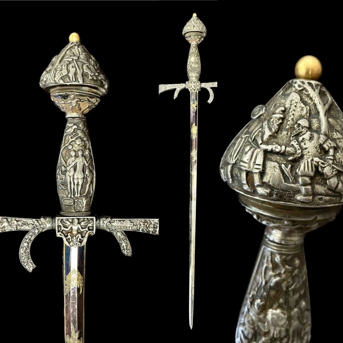 17th Century German Rapier Handle With French 19th Century Blade Hybrid