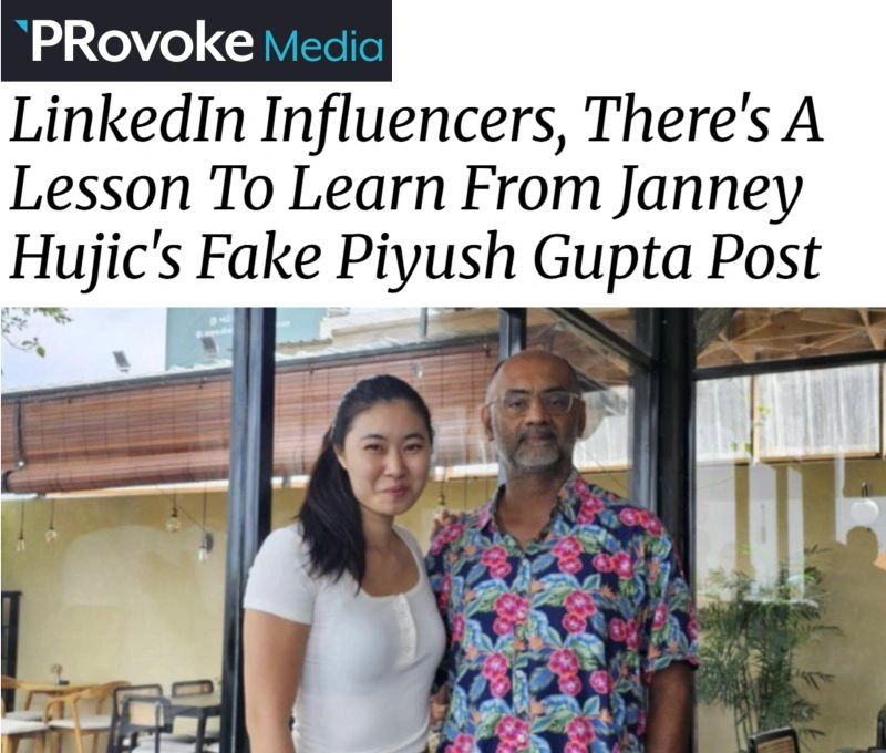 The Janney Hujic and Piyush Gupta LinkedIn saga