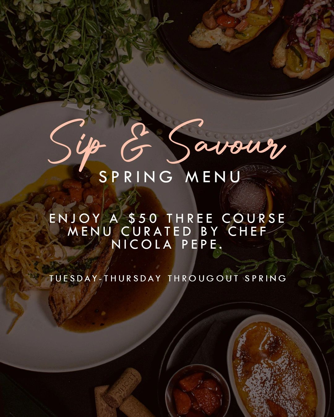 Introducing our Sip and Savour Spring menu!