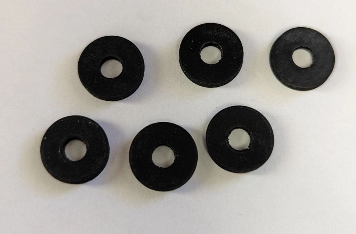 Black Rubber Washers for Lathe Shaft (6)