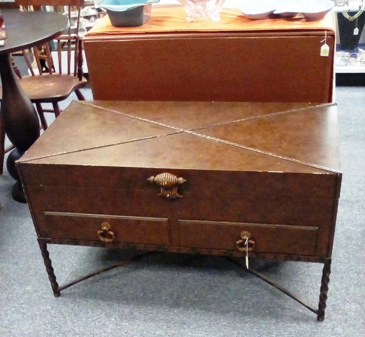 vintage storage chest w/drawers and stand