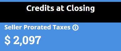 Tax Proration Calculator in Closing Cost