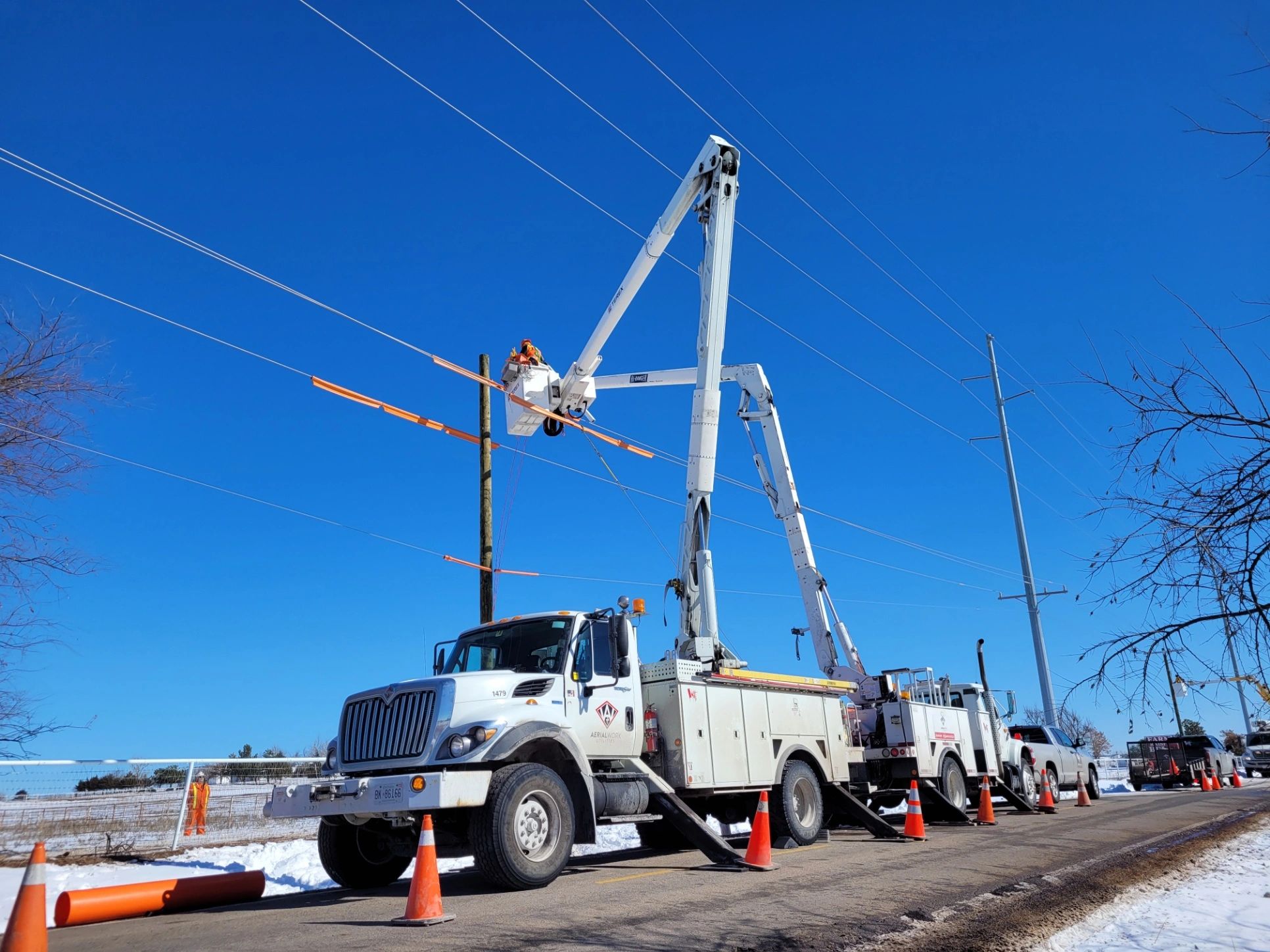 High Voltage Storm Restoration - Aerial Work Utilities