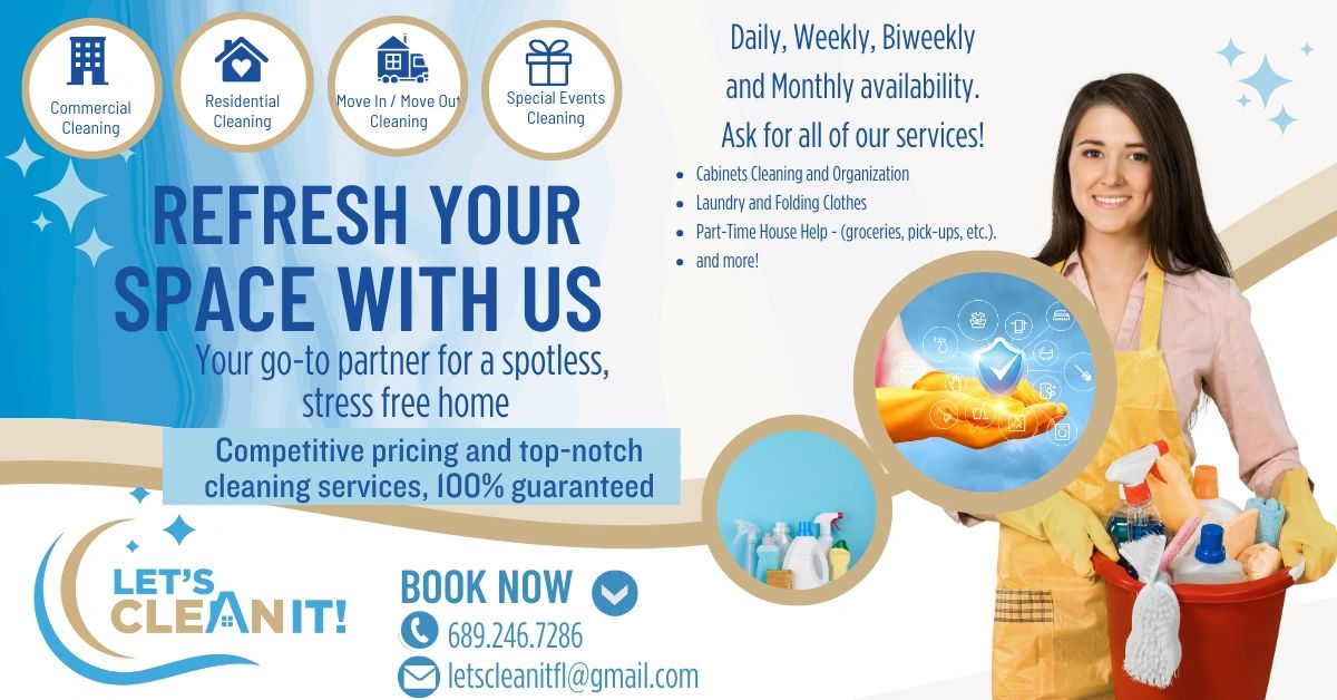 Residential, Office and Commercial Cleaning Services | Let's Clean It!