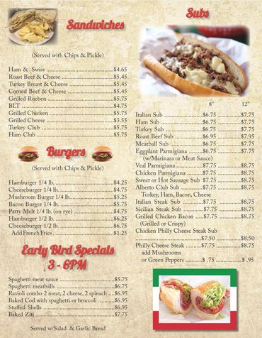 Menu | Alberto's Pizzeria Family Italian Restaurant