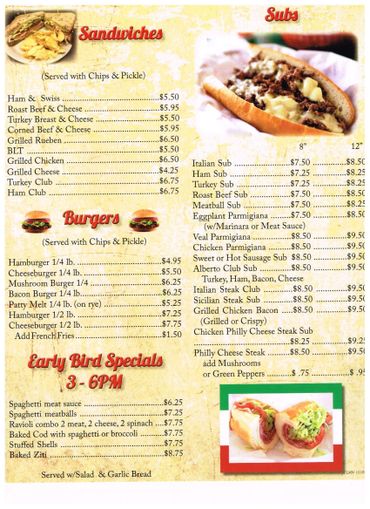 Menu | Alberto's Pizzeria Family Italian Restaurant