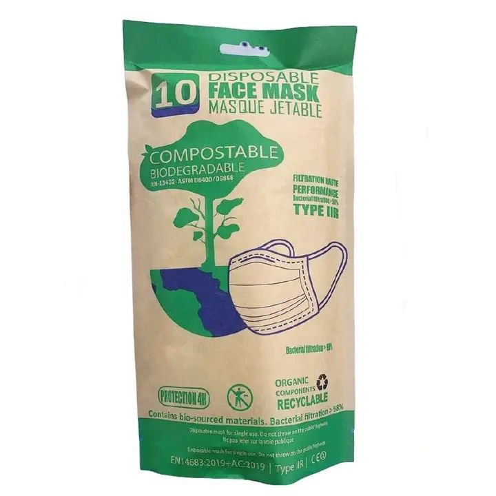 Compostable & Biodegradable Face Masks - Certified - Level 2 - 98% ...