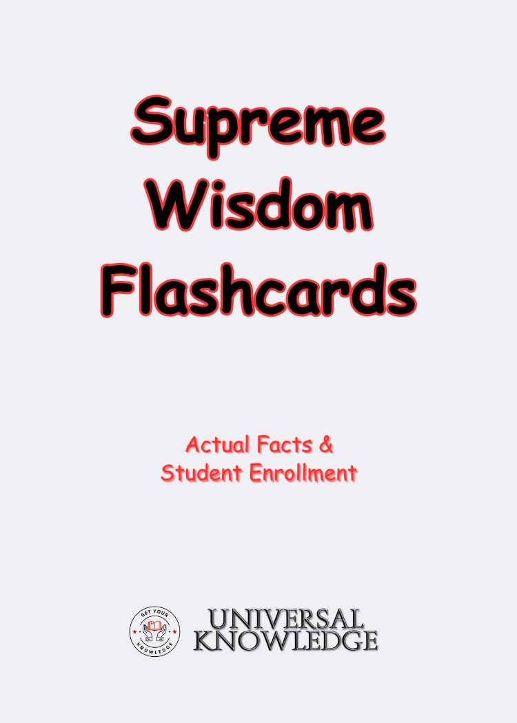 Supreme Wisdom Flashcards W/ Actual Facts and Student Enrollment