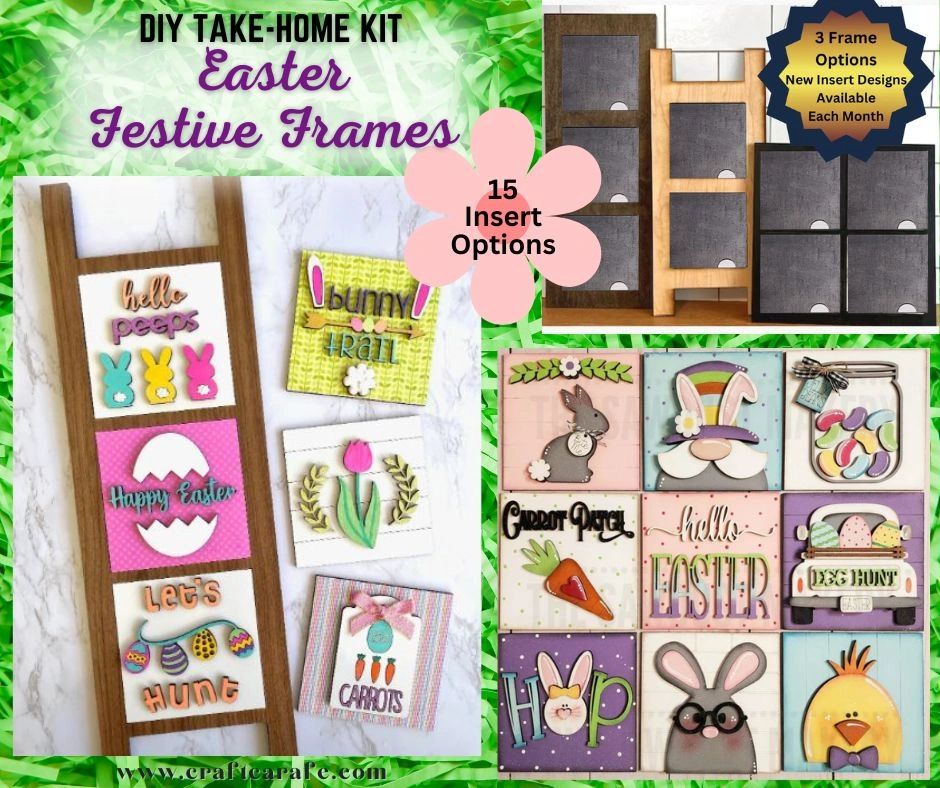 DIY TAKE HOME KIT: Festive Frame w/ 3D Inserts: Easter