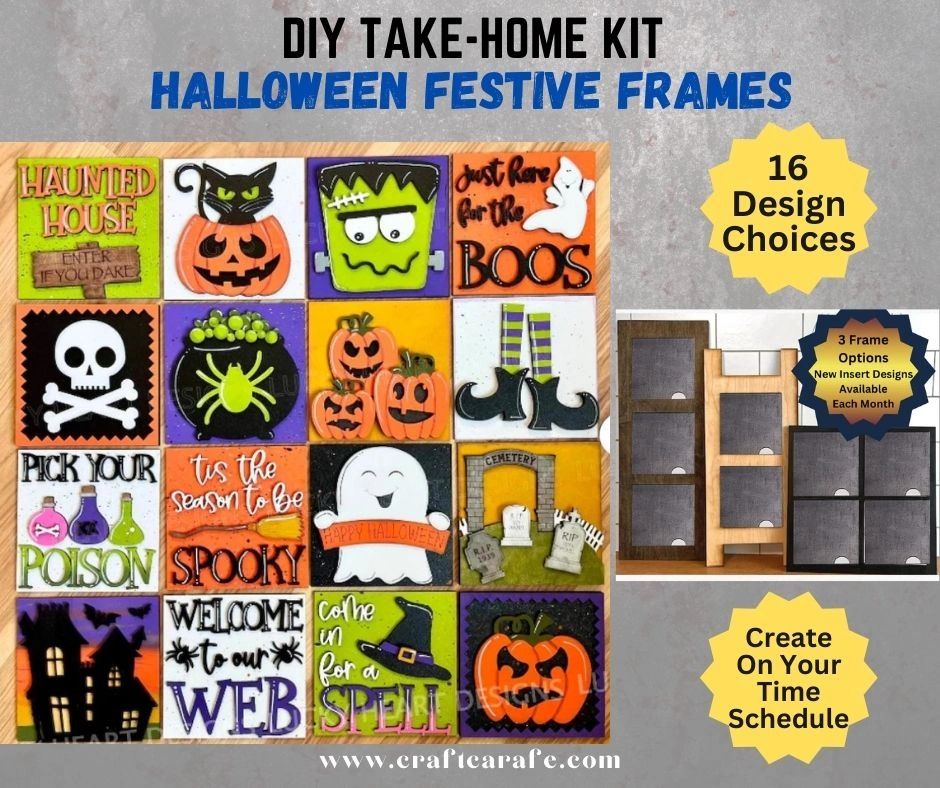 DIY TAKE HOME KIT: Festive Frame w/ 3D Inserts: Halloween