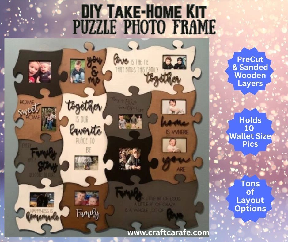 DIY TAKE HOME KIT: Puzzle Photo Frame