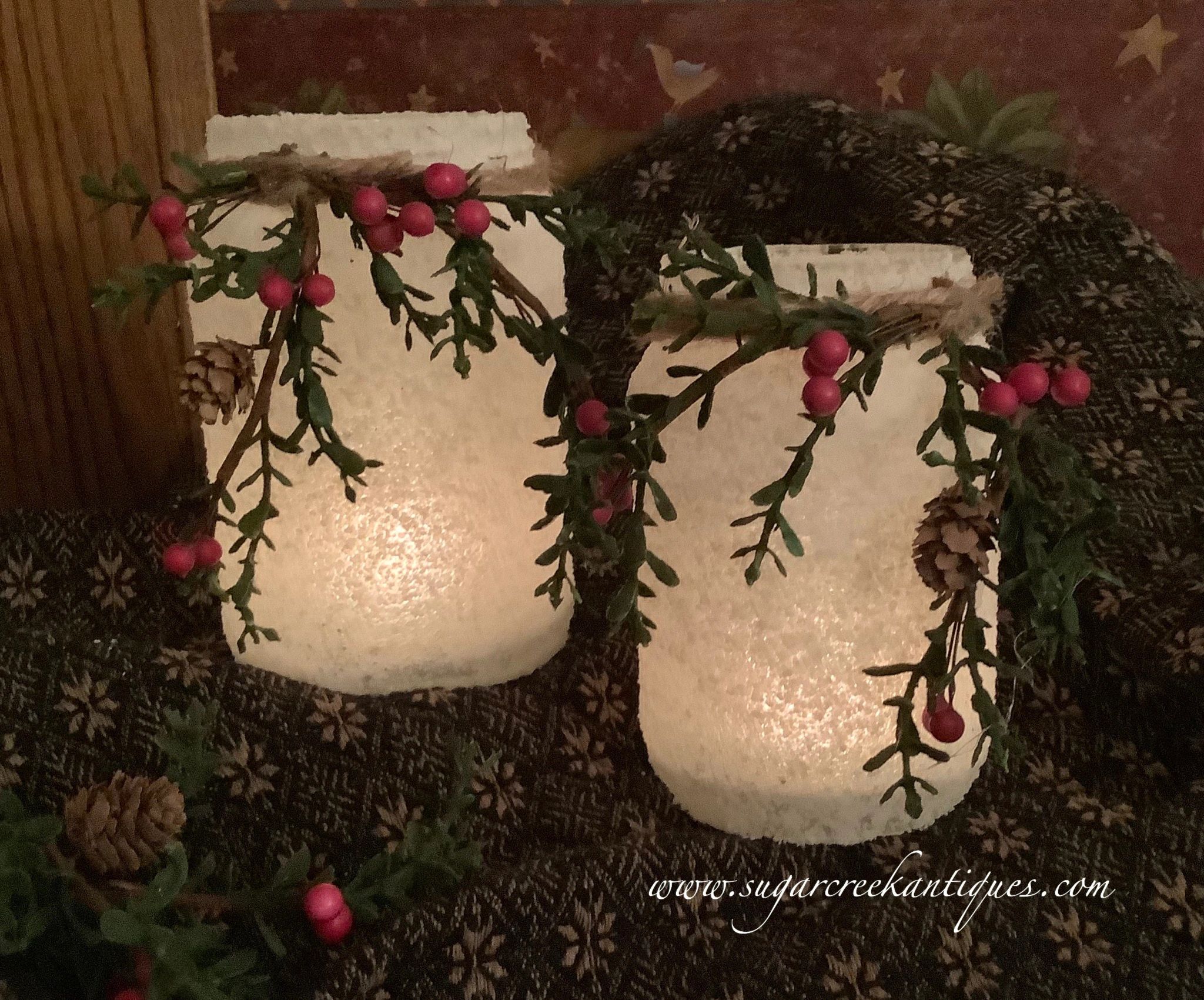 SNOW FROSTED JAR LUMINARIES