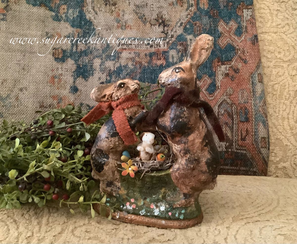 CHALKWARE DANCING RABBITS
