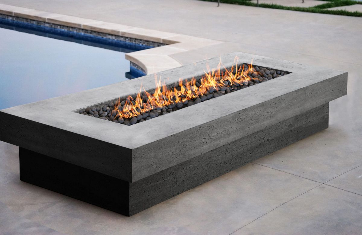 Architectural Concrete Elevate Rectangular Fire Pit
