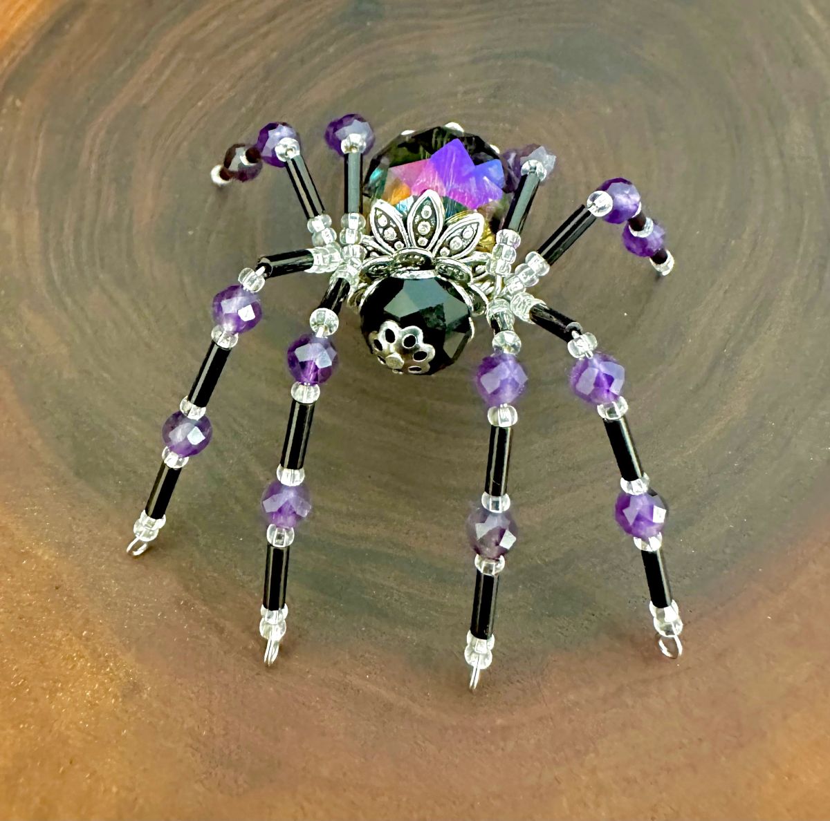 Medium Purple Crystal Twisted Spider