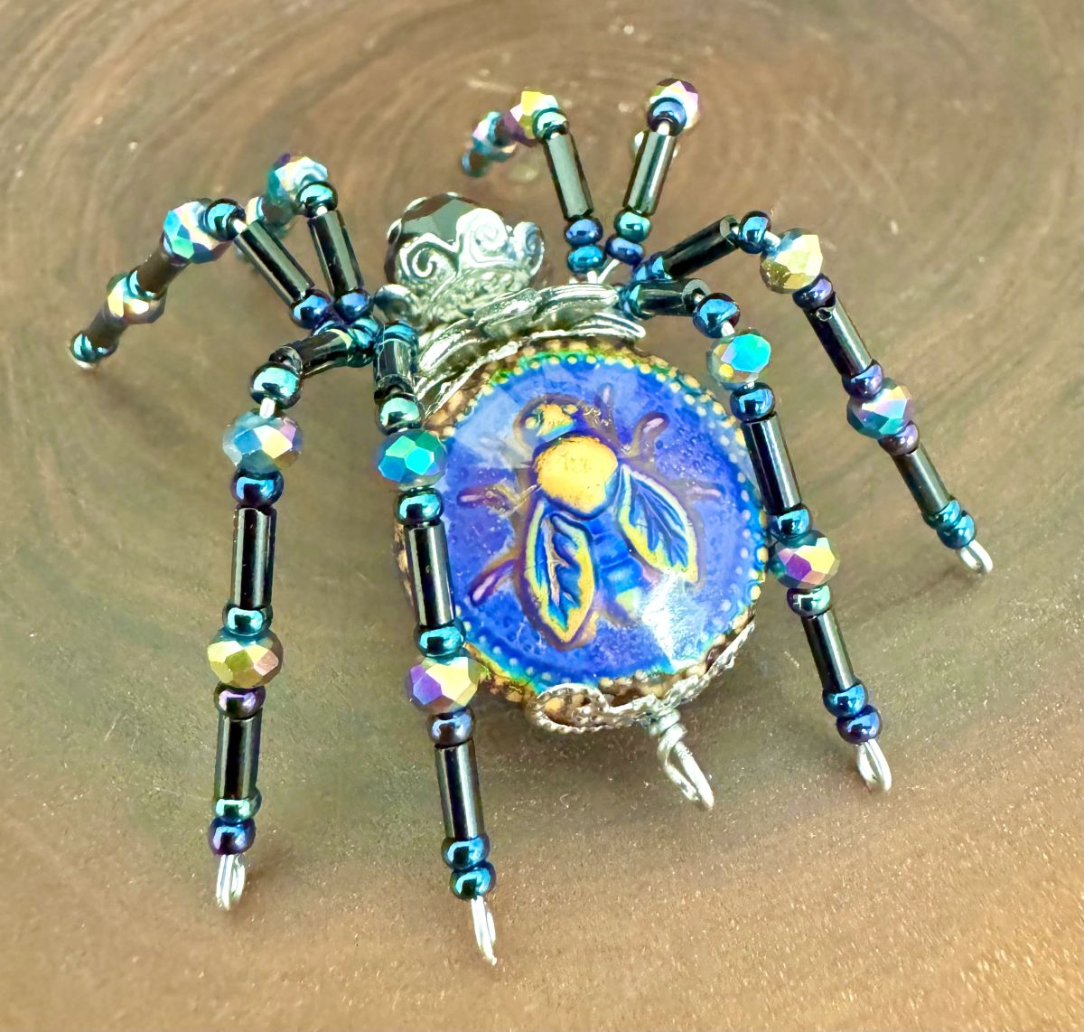 New Small Purple Bee Mood Bead Twisted Spider