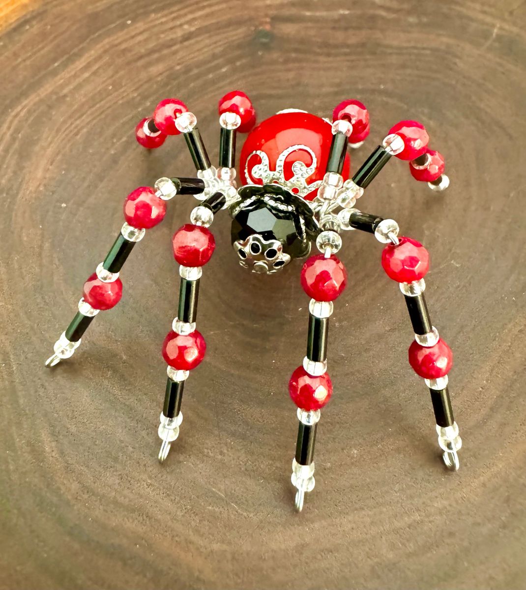 July Twisted Spider of the Month Small Natural Ruby Red Agate Twisted ...
