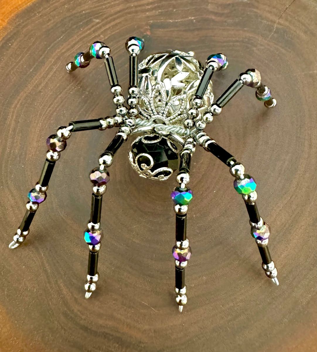 Large Silver Dragon Fly Twisted Spider