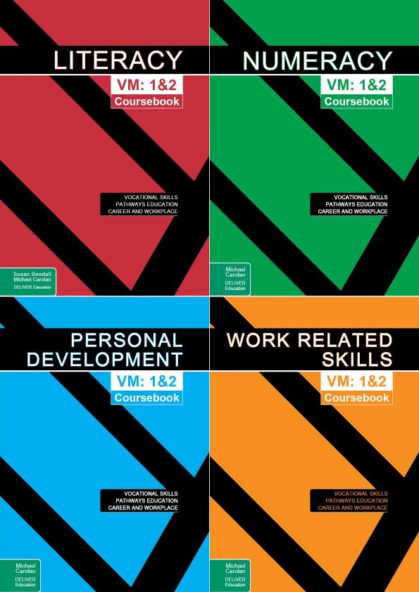 VCE: VM 1&2 Coursebooks x 4 Lit, Num, PDS, WRS