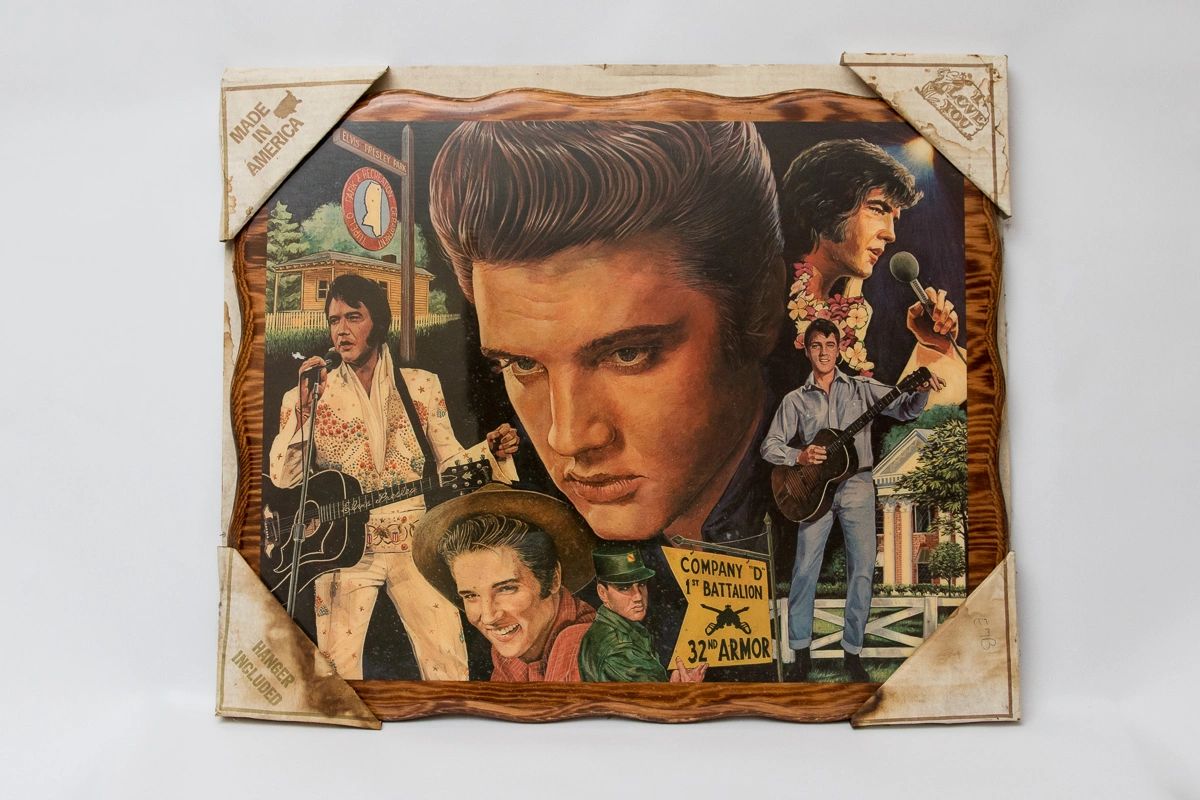 Elvis collage on wood