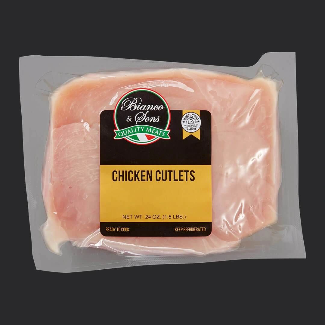 Fresh Chicken Cutlets 12 lb (8 x 1.5# Packs)