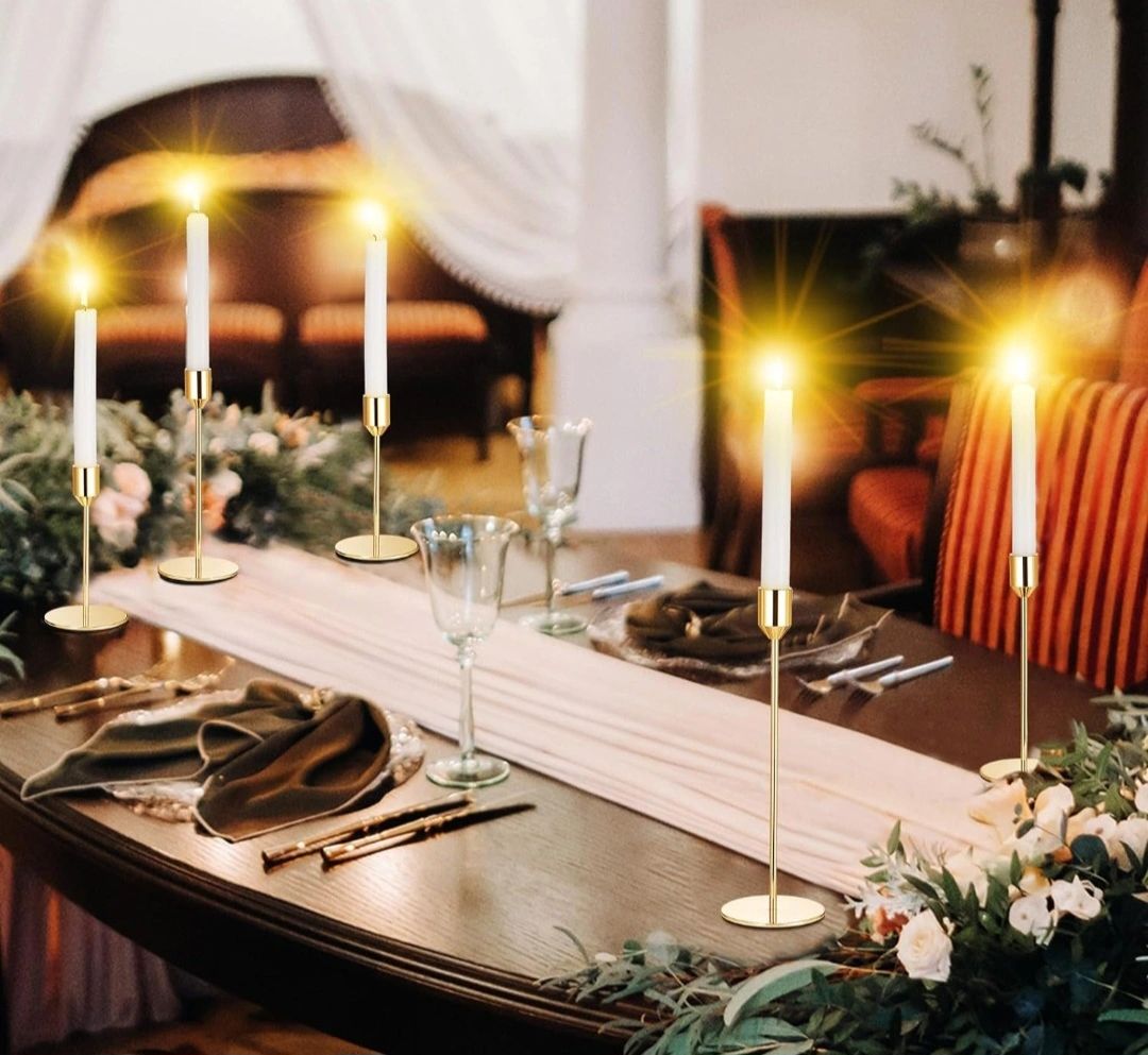 Modern Gold Candlesticks